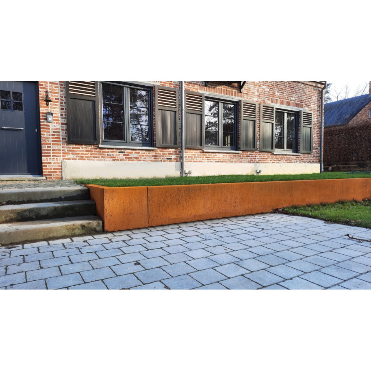 Geroba Mur de soutènement Fronta Coin intérieur en acier Corten | Doika