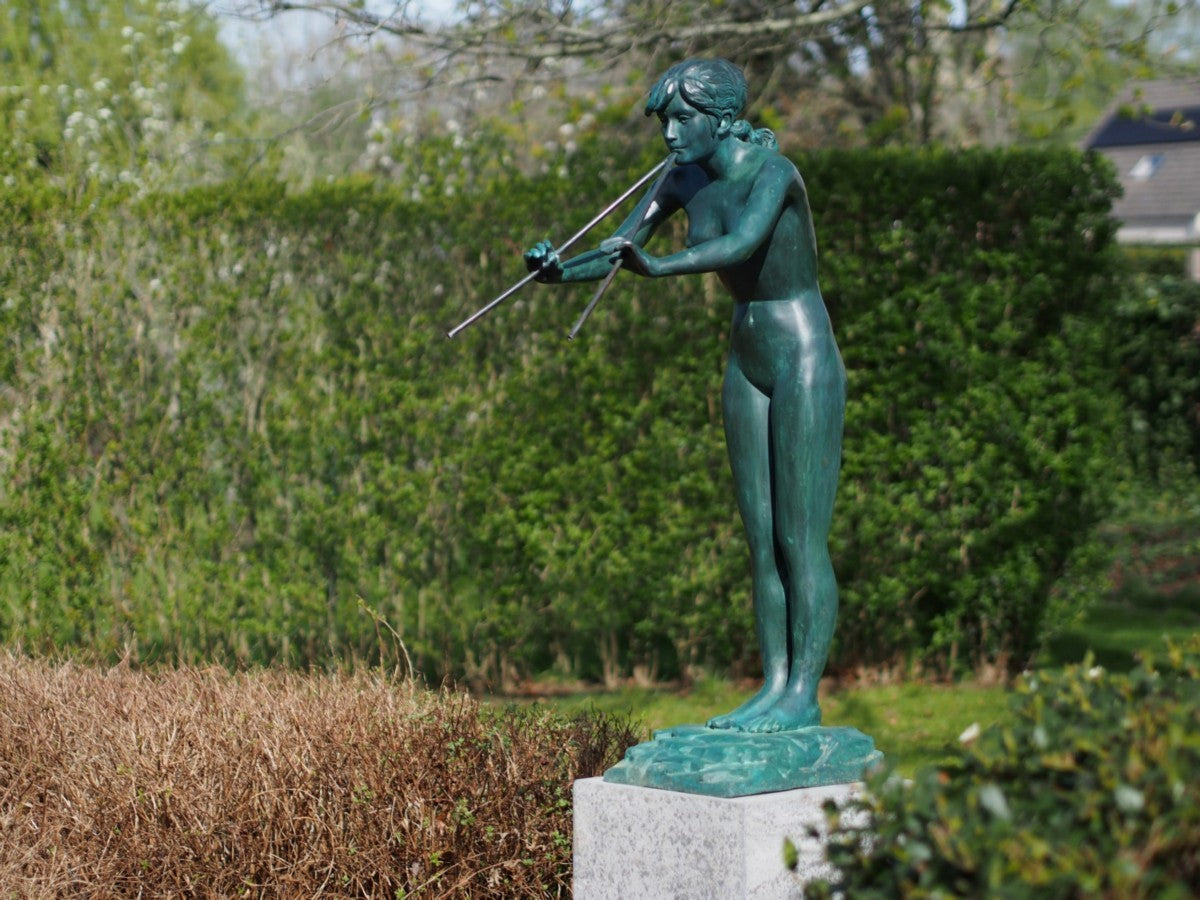 Bronze statue Woman with flute 120x35x71cm 20kg | Doika